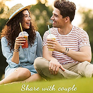 Sureio 24 Pcs Adjustable Matching Couples Bracelets Infinity Rope Bracelets Handmade Braided Friendship Bracelets (Black)