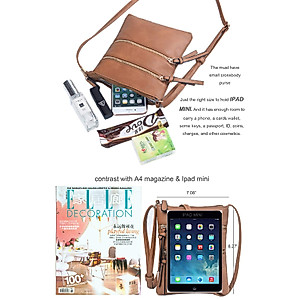 Fanaztee Lightweight Pu Leather Crossbody Purses Bags Small Purse with Multi Pockets for Women Girls