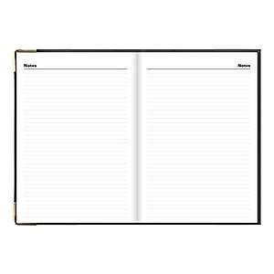Letts of London Classic Weekly Planner, 12 Months, January to December, 2024, Appointments, Gold Corners, A5 Size, 8.25" x 5.875", Black (C32XBK-24)