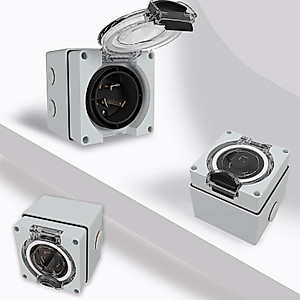 STARELO 30 Amp NEMA L6-30P Generator Power Inlet Box,250 Volt,Outdoor dustproof and Weatherproof for generators, Welding Machines, etc.ETL Listed.(NEMA L6-30P Box)