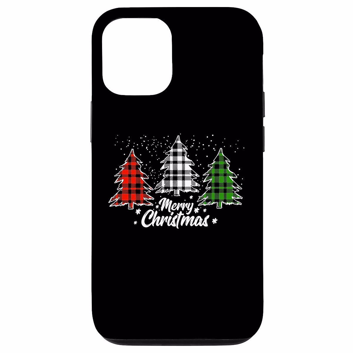 iPhone 13 Pro Merry Christmas Tree Buffalo Plaid Red White Green Xmas Case
