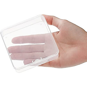 Kingrol 30 Pack Mini Clear Plastic Storage Containers with Lids, 3.75 x 3.75 x 1.1 Inch Empty Hinged Boxes for Beads, Jewelry, Tools, Craft Supplies, Flossers, Fishing