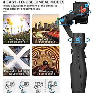 hohem iSteady Pro 4 3-Axis Gimbal Stabilizer for Gopro 11/10/9 8/7/6/5, for Osmo Action and Other Action Cameras - Support Bluetooth & Cable Control,IPX4 Splash Proof with Tripod