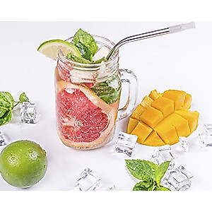 Mini Skater 16Pcs Silicone Straws Tips Food Grade Reusable Anti-Scald/Cold Straws Cover Fit for 1/4 Inch Wide(6mm Out diameter) Stainless Steel Straws (White)