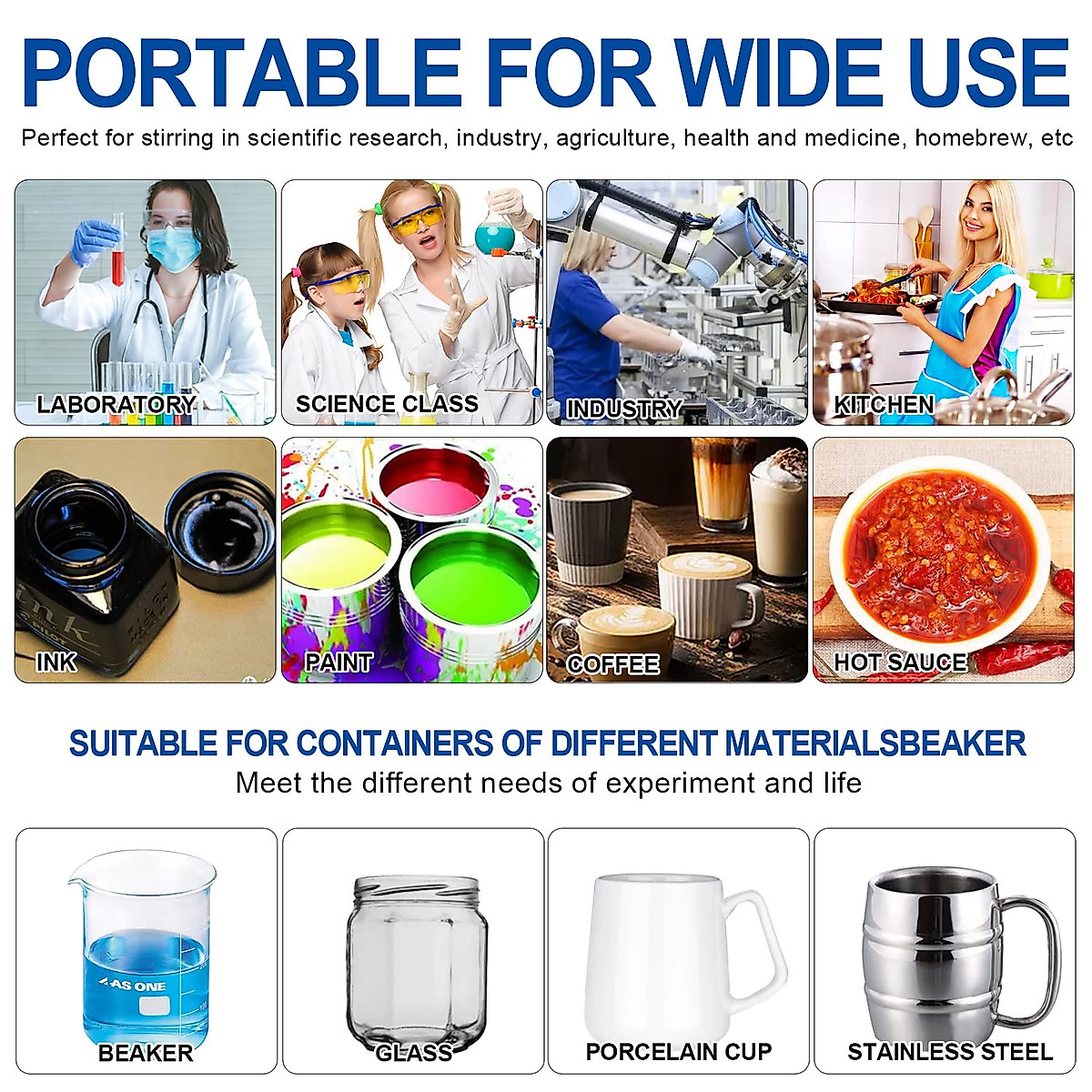 Xin Tester 5000ml Magnetic Stirrer, Stainless Steel Magnetic Mixer with Stir Bar, Magnetic Stir Plate for Sauces/Yeast Starters/Paint/Ink (No Heating) Max Stirring Rate: 2200RPM