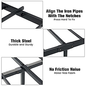 IDEALHOUSE Full Size Bed Frame with Headboard, Premium Metal Platform Bed with Heavy Duty Steel Slats, 12" Under Bed Storage, Noise Free, Easy Assembly, No Box Spring Needed