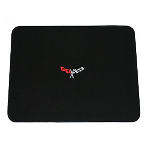 1968-82 C3 Corvette Classic Loop Black Front Floor & Rear Deck Mat Combo Set with Crossed Flags Logo
