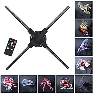 3D Hologram Fan WiFi Projector 22.0in, 3D Hologram Advertising Display Fan, 1600x672P Holographic Projector Fan for Business Store Shop(US)