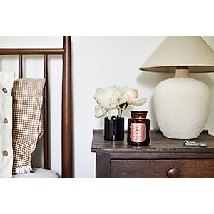 Paddywax Scented Candles Apothecary Noir Glass Jar Luxury Artisan Candle, 8-Ounce, Saffron Rose