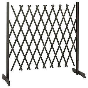 Tidyard Garden Trellis Fence Wood Expandable Plant Support Climbing Lattices Wooden Decorative Divider Fencing Gray for Lawn, Backyard, Balcony, Patio, Outdoor Furniture 70.9 x 39.4 Inches (W x H)