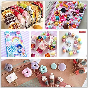 Ximkee Assorted 30Pcs Cute Slime Charms Beads Cookies Donut Macaron Dessert Resin Charms Slices Flatback Buttons for Jewelry Making Handicraft Accessories Scrapbooking Phone Case Decor (binggan)