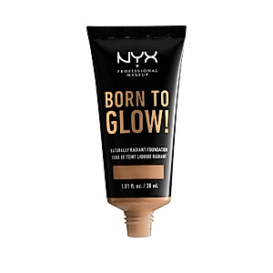 NYX PROFESSIONAL MAKEUP Born To Glow Naturally Radiant Foundation, Medium Coverage - Neutral Tan