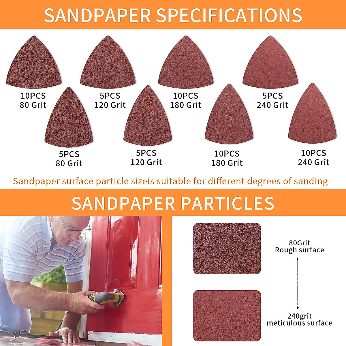 84 Pcs Oscillating Tool Blades, Quick Release Oscillating Saw Blades Wood Metal Plastic Multitool Blades kit with Sandpaper Compatible with Dewalt, Milwaukee, Makita, Ryobi, Rockwell, Bosch