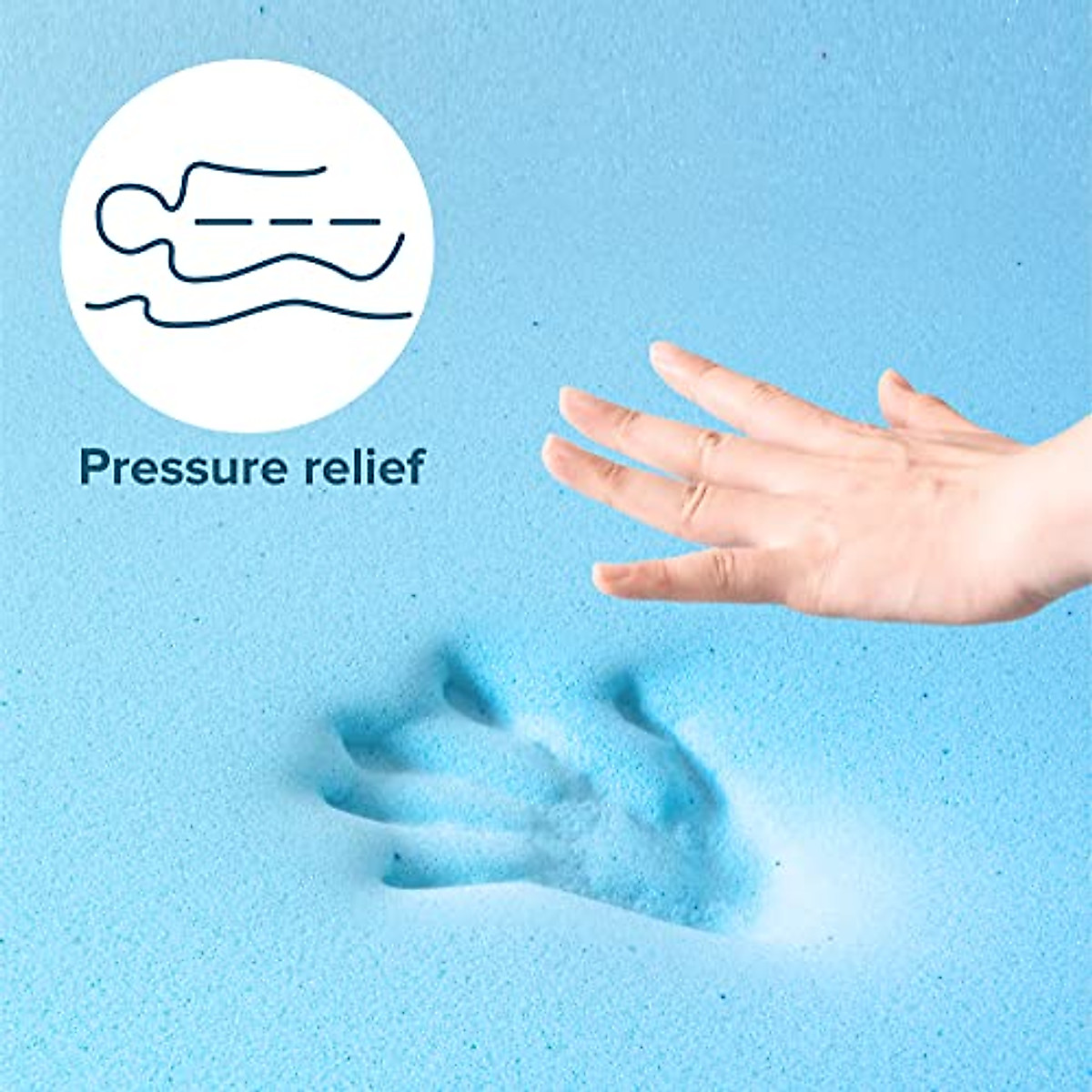 ZINUS 1.5 Inch Green Tea Cooling Gel Memory Foam Mattress Topper, Cooling Gel Foam, CertiPUR-US Certified, King, Blue