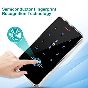 JIAN BOLAND Fingerprint Access Control Keypad, Door Access Control Keypad Wiegand 26 PIN Code RFID Keypad with 5pcs IC Key Fobs Backlight Waterproof IP67