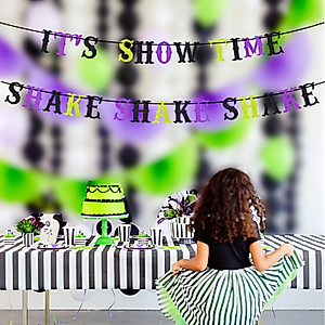 Beetle Birthday Party Banner Decorations, Glitter IT'S SHOW TIME SHAKE SHAKE SHAKE Halloween Christmas Beetle Themed Party Banner Supplies, Xmas Birthday Party Baby Shower New Year Holiday Party Decor