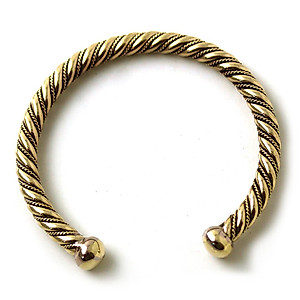 LynnAround Bronze Norse Nordic Viking Spiral Twisted Cable Bangle Cuff Bracelet Arm Ring Jewelry (6 Inches)