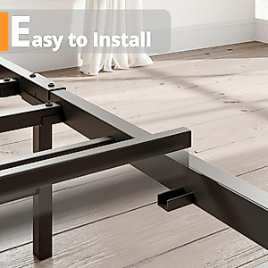 LIKIMIO Queen Bed Frame, Storage Headboard with Charging Station, Solid and Stable, Noise Free, No Box Spring Needed, Easy Assembly (Walnut and Beige)