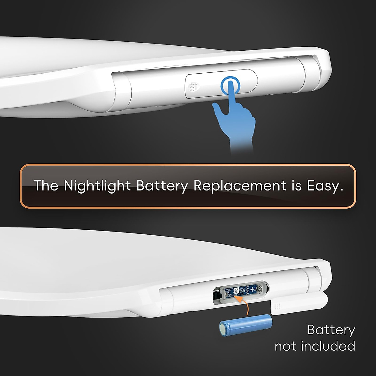AQUATIZ Elongated Toilet seat with Buit-in Night Light,Oval Toilet Seat with Soft Slow Close,Oblong Toilet Seat Plastic Replacement