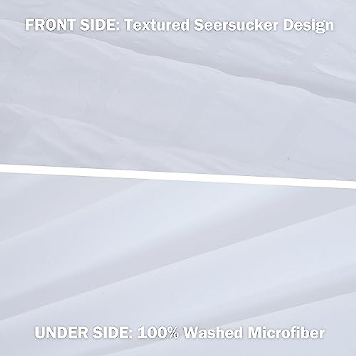 AveLom White Comforter Queen Size Set with Sheets - 7 Pieces Bed in a Bag Seersucker Complete Bedding Set, All Season Lightweight Bed Set with Comforter, Sheets, Pillowcases & Shams