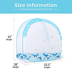 Baby Crib Tent Crib Net to Keep Baby In, Baby Safety Cribs Mosquito Net Tents for Crib, Pop Up Mosquito Tent Net Crib Canopy Cover Netting to Keep Toddler In, Soft Mesh Cover Cribs Net for Baby Safety