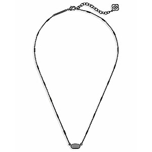 Kendra Scott Fern Pendant Necklace for Women, Dainty Fashion Jewelry, Gunmetal-Plated