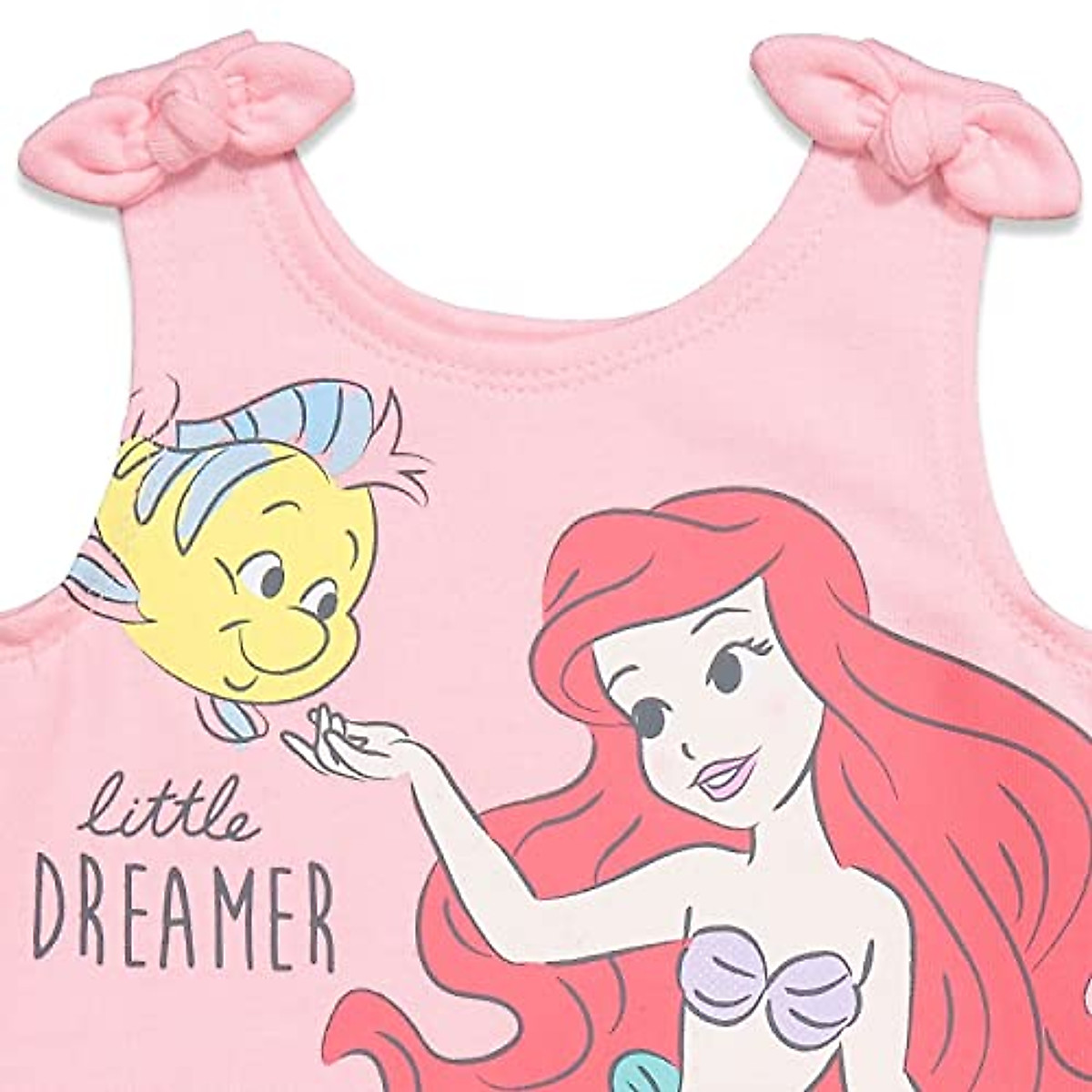 Disney Princess Ariel Infant Baby Girls French Terry Snap Sleeveless Romper & Headband 12 Months