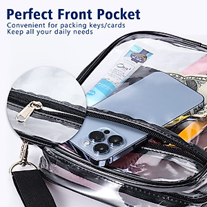 Wreiynn Clear Bag Stadium Approved - Clear Purse Bag with Adjustable Strap, Clear Concert Bag for Women Sports Events
