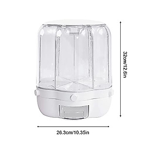 360° Rotatable Cereal Dispenser, One-Click Rice Output, Visible Round Multigrain Tank Cup Dry Rice Container Food Dispenser Sealed Grains Cans Grain Storage Tank for Storage Small Beans(Style 5)