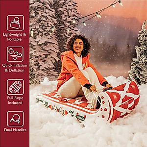 FUNBOY Winter Fun Inflatable Toboggan, Cardigan Single