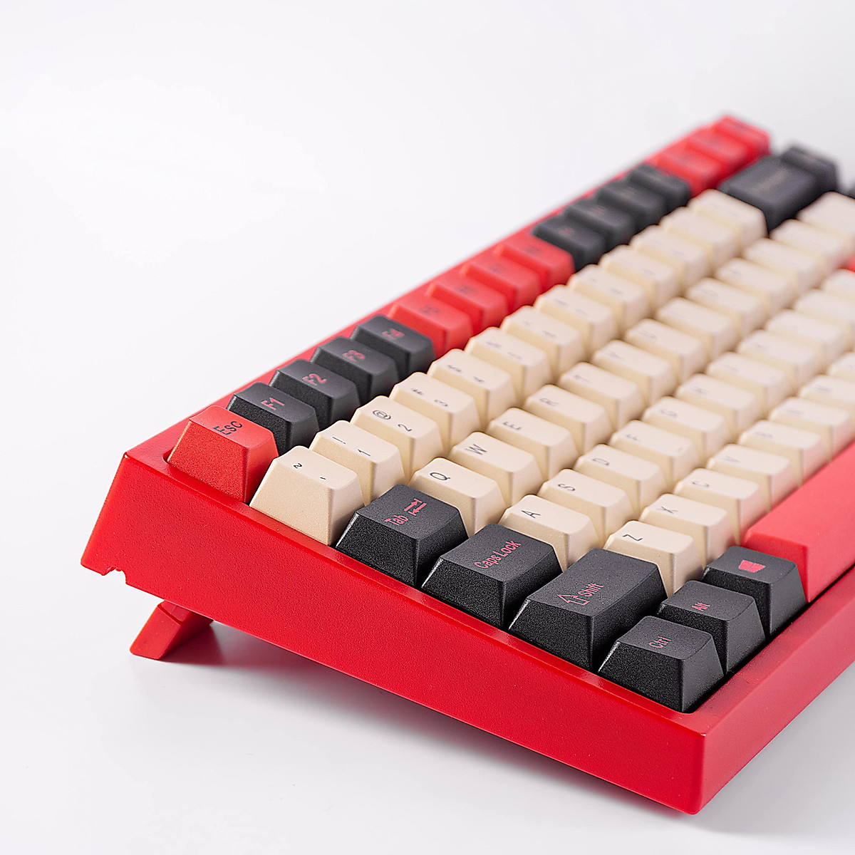 YUNZII KC84 SP 84 Keys Hot Swappable Mechanical Keyboard with PBT Dye-subbed Keycaps, RGB,NKRO Programmable Keyboard (Gateron Black Switch, Carving Front SP Red)