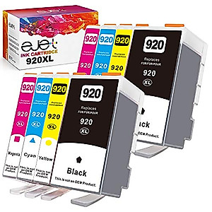 920XL Ink Cartridges Replacement for HP 920 920XL, High Capacity Black & Color ejet Compatible for 920XL Combo Pack for HP OfficeJet 6000 6500 6500a 7000 7500 7500a(Black, Cyan,Magenta,Yellow, 8 Pack)
