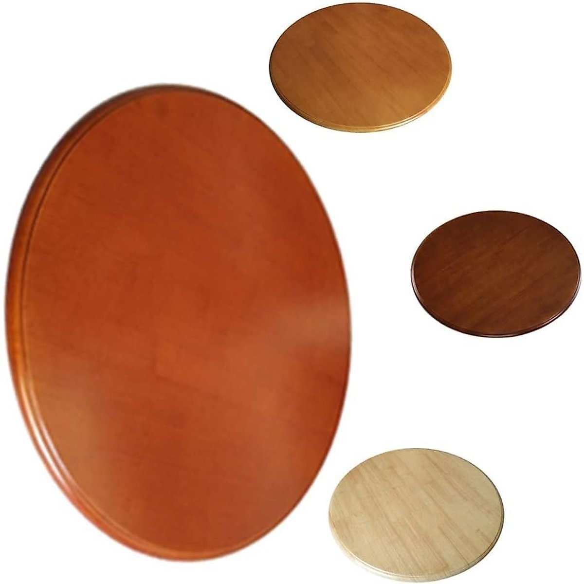 Wood Round Rotating Tray ，Dining Table Turntable Lazy Susan， Rotatable Serving Plate Table Top Rotating Plate Smooth 360° Rotating ，Silent & Smooth Spin (Color : B, Size : 70cm/28inch)