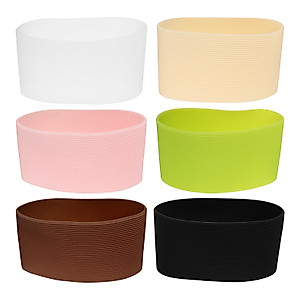 uxcell 6Pcs Coffee Cup Sleeve, Silicone Cup Sleeve Non-slip Glass Water Bottle Mug Sleeves Multicolor
