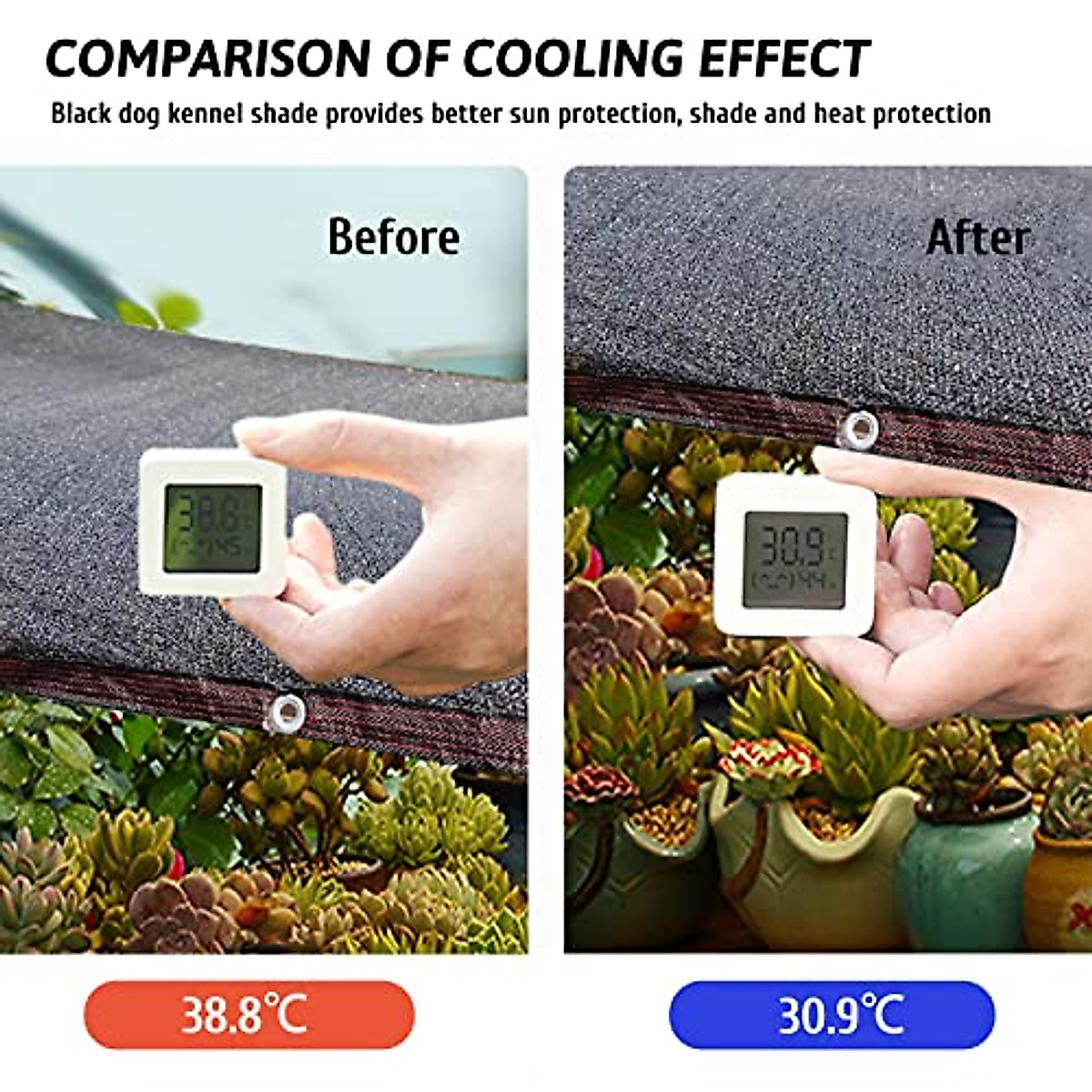 BNOSDM Outdoor Dog Kennel Cover 10 x 10ft Black Mesh Sunblock Shade Cloth for Outside Large Pet Dog Cage Crate Playpen, Garden and Greenhouse Canopy Covers with Grommets