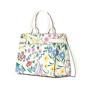 Kate Spade New York womens Kate Spade Staci Medium Top Zip Satchel Crossbody Garden Bouquet - Cream Multi