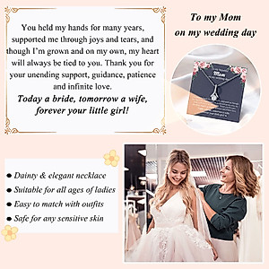 UPROMI Mother of The Bride Gifts from Daughter, Wedding Gifts for Mom Mother of The Bride Jewelry Silver Dainty Necklace for Mom Gifts from Bride