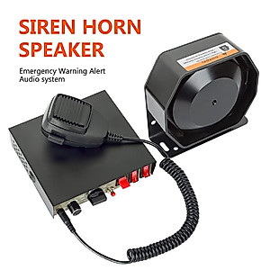 Car Siren Speaker Safego Police Siren Speaker Car Pa System, Dc12v 200w 9 Tones Wired Handheld Microphone Loudspeaker Emergency Siren Electronic