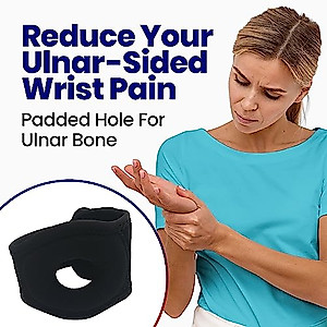 Wrist Wrap Compression Wrist Brace For TFCC Tears | Carpal Tunnel Pain & Tendonitis Relief | Padded Hole For Ulnar | Wrist Support For Working Out | Wrist Wraps for Men Women | Fits Both Wrists (MED)