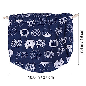 TOYANDONA Blue Cotton and Line Lunch Bag