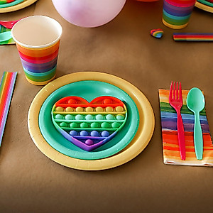 Fun Express - Rainbow 12oz Cups for Birthday - Party Supplies - Licensed Tableware - Licensed Cups - Birthday - 8 Pieces