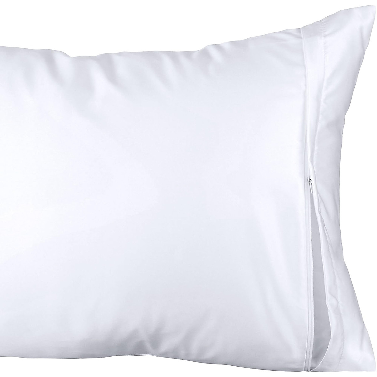 White Classic King Pillow Covers with Zipper 6 Pack - 20 x 36 Ultra-Soft, Cozy and Noiseless King Pillow Protector, 200 Thread Count, Envelope Closure, Fade-Resistant Material for a Restful Sleep