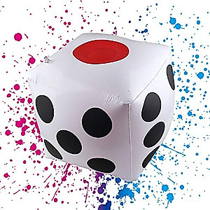 13" Jumbo Inflatable Dice, 2pack Outdoor Fun Giant Inflatable Dice Set and 12mm 10pcs Dice for Indoor and Outdoor Broad Game, Ludo and Pool Party