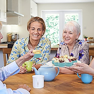 100Pcs Aluminum Cups with Lids,5oz Disposable Ramekin Baking Cups Muffin Liners Mini Pie Pans Foil Cupcake Containers for Christmas Party Wedding,Blue