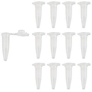 Tegg Centrifuge Tubes 200PCS 0.5 ml Clear Graduated Polypropylene Microcentrifuge Vials Tubes with Attached Lids