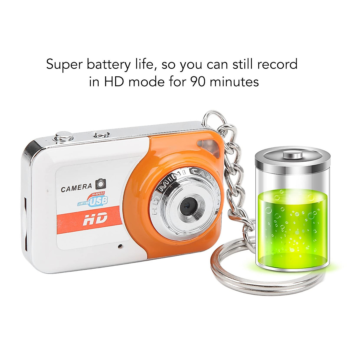 Pomya Mini DV Camera, Small Video Camera Recorder Motion Detection Support 32G Memory, USB Mini Camera Keychain Video Recorder for Webcam, Kids Students ()