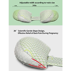 KAILE Pregnancy Pillows for Sleeping, Maternity Pillow for Pregnant Women with Detachable and Adjustable Pillow Cover - Support for Belly, Back, Legs, HIPS