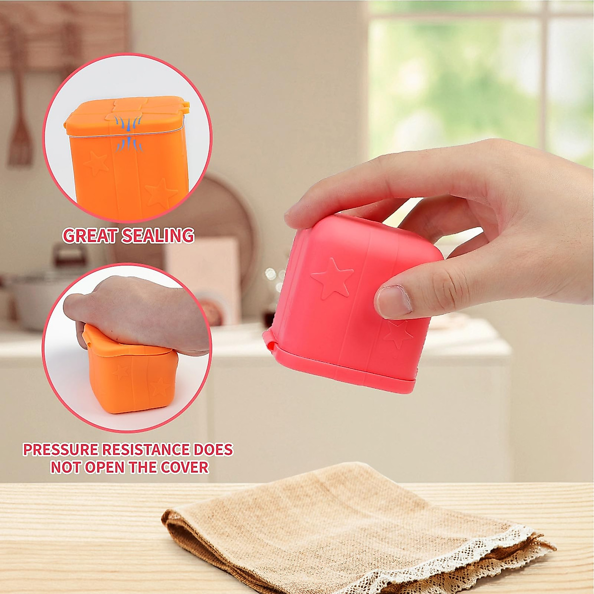 jyibinee 130ml 1/4PCS Food Storage Container, Silicone Snack Cups with Leak-Proof Design Flower Pattern Portable Food Container Reusable Sauce Holder for Home Light Green