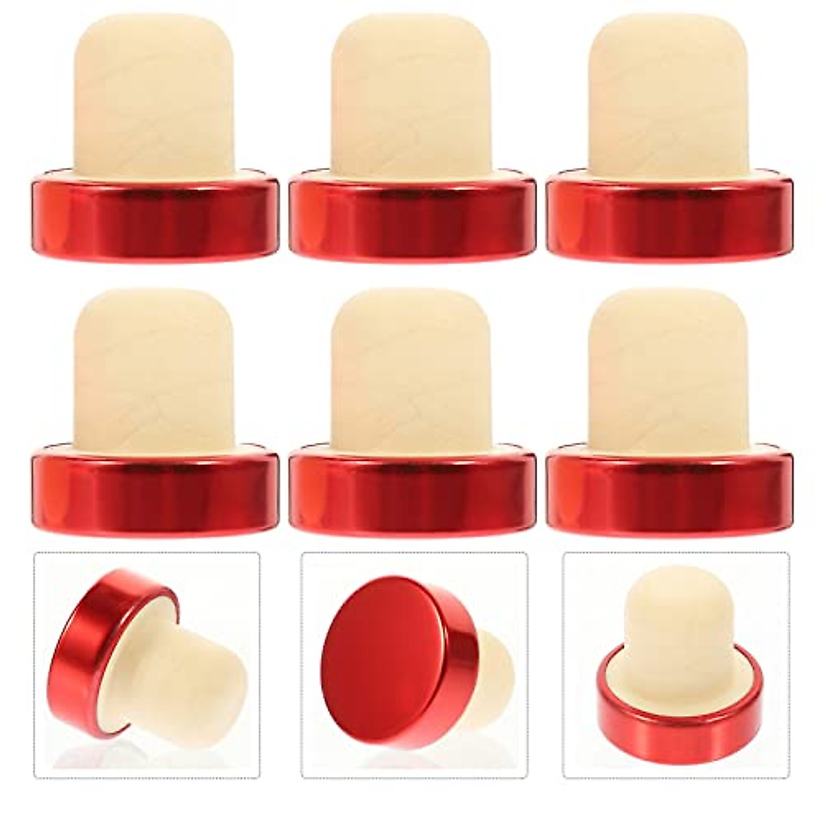 Luxshiny Blantons Bourbon Stopper Display Wooden Wine Bottle Stopper 6pcs T Shaped Wine Cork Reusable Red Wine Corks Macromolecule Sealing Plug Bottle Cap for Wine Storage Cork Holder