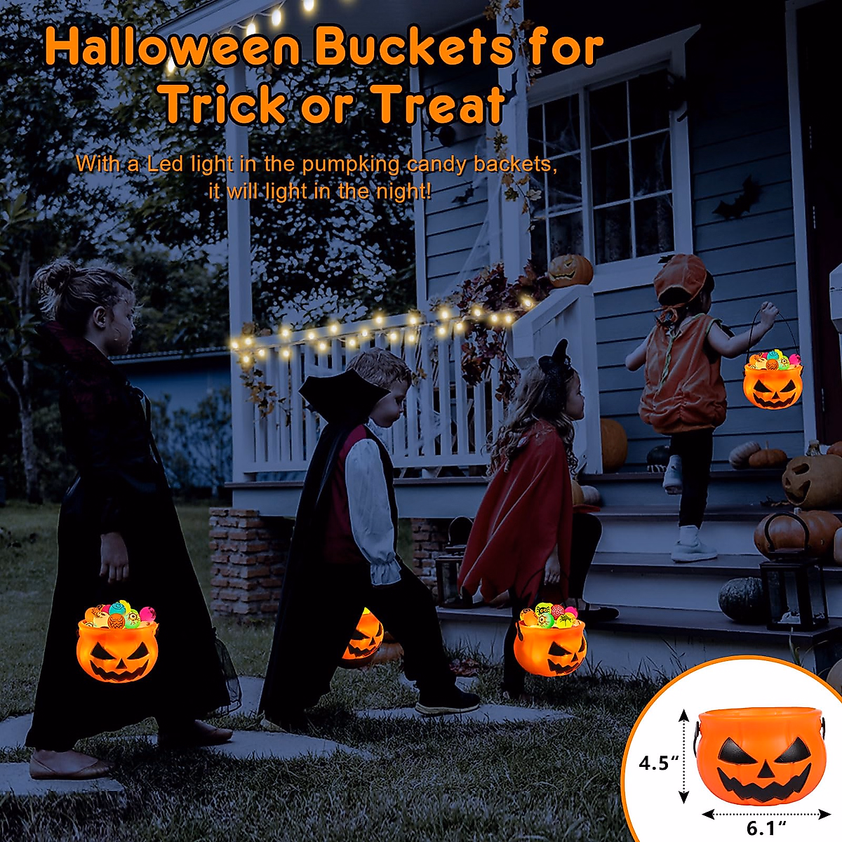 Halloween Party Favors Kids Toys 64Pcs Halloween Toys Glow In The Dark Party Supplies Bouncy Balls Toys for Kids Halloween Party Decorations Favor Bag Fillers Trick or Treating Goodies